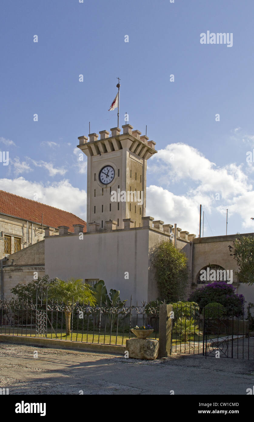Clock tower near the church of Transfiguration on Mount Tabor , Israel ...