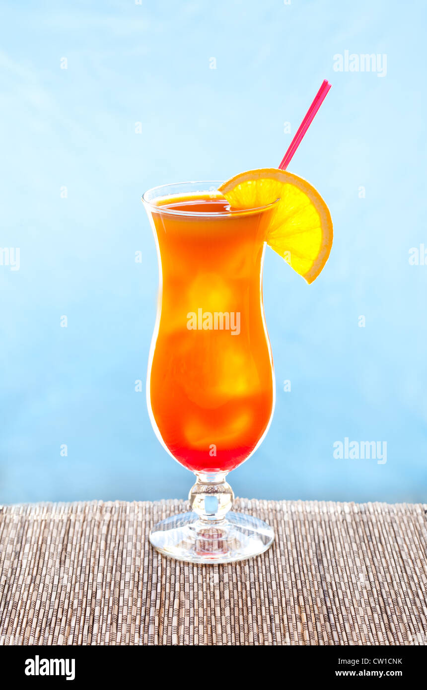 cocktail drink in a tall curved glass Stock Photo - Alamy