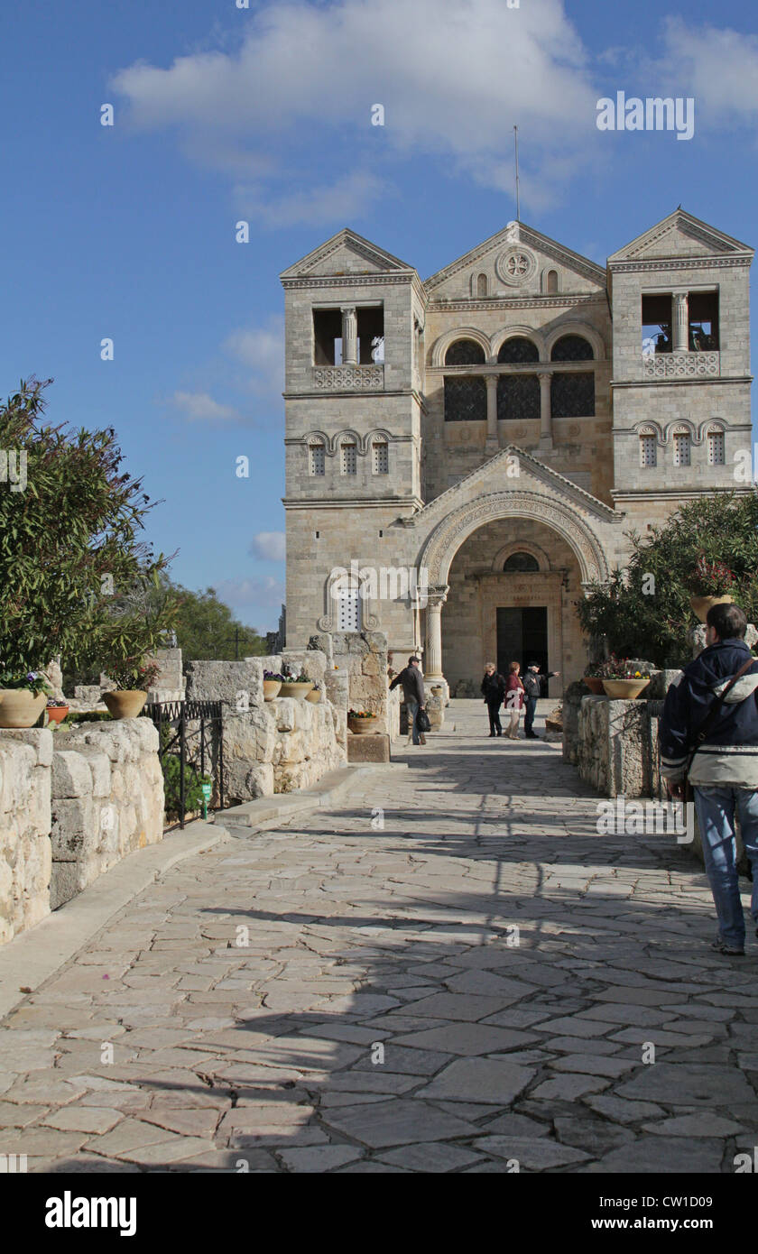 Entrance to Transfiguration Church on Transfiguration Mount.Israel ...