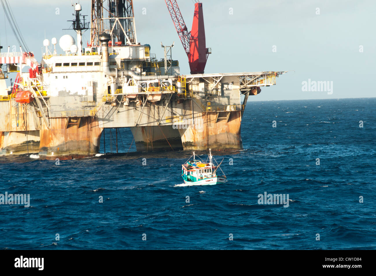 Offshore SS47 oil drilling rig in Campos basin, Rio de Janeiro, Brazil ...