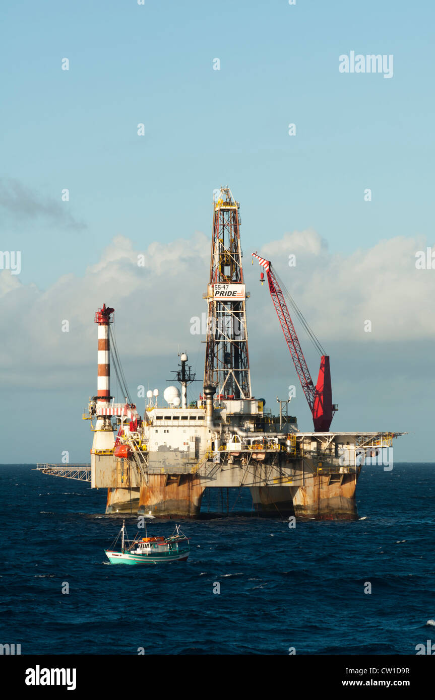 Offshore SS47 oil drilling rig in Campos basin, Rio de Janeiro, Brazil ...