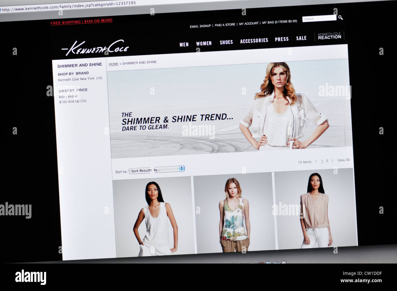 Kenneth Cole website Stock Photo - Alamy