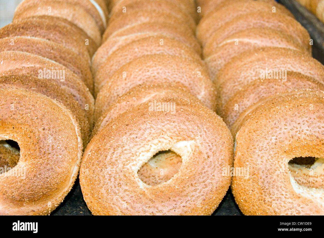 fresh Israeli bagel bread as photographed in Jerusalem Israel Stock ...