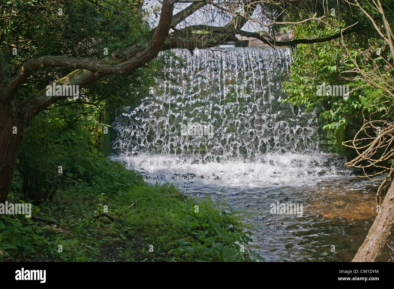 Waterfall in the grounds at Newstead Abbey, Nottingham, England, UK ...