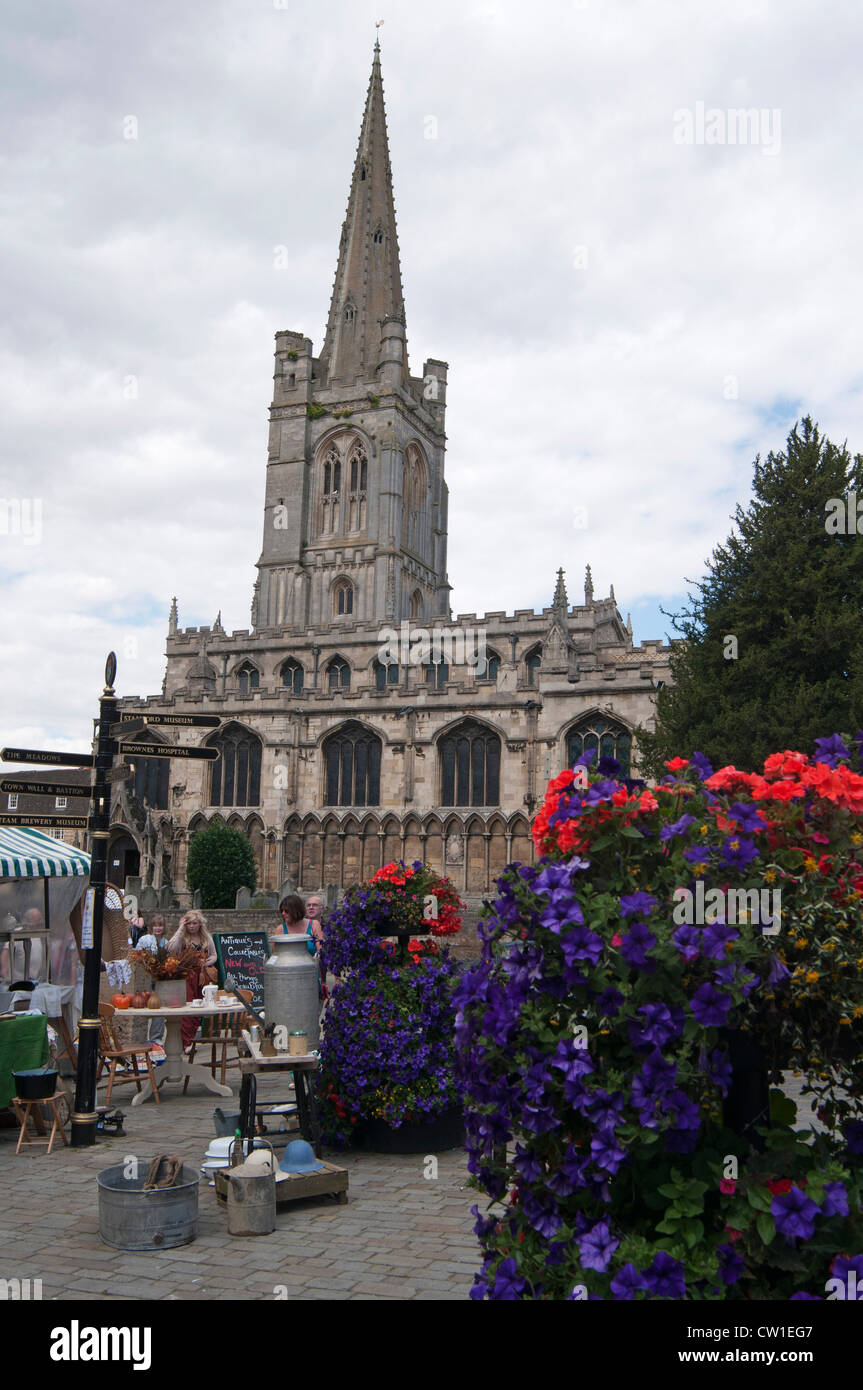 All Saint Church viewed from Red Lion Square, Stamford, South Kesteven ...