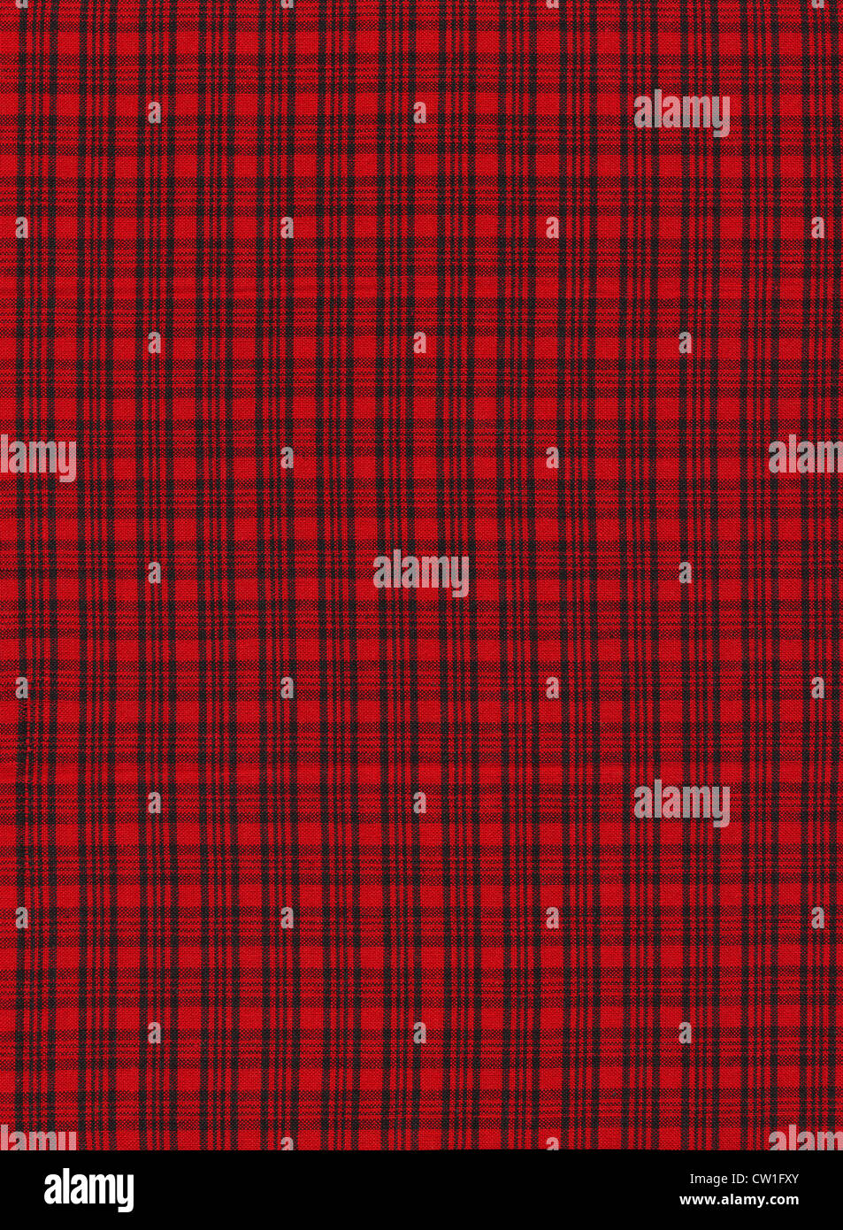 Red and black plaid textile gingham fabric background Stock Photo - Alamy