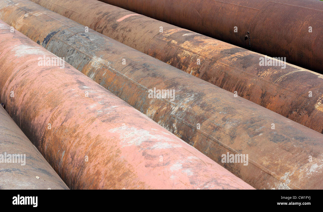 Group of old rusty metal pipes Stock Photo - Alamy