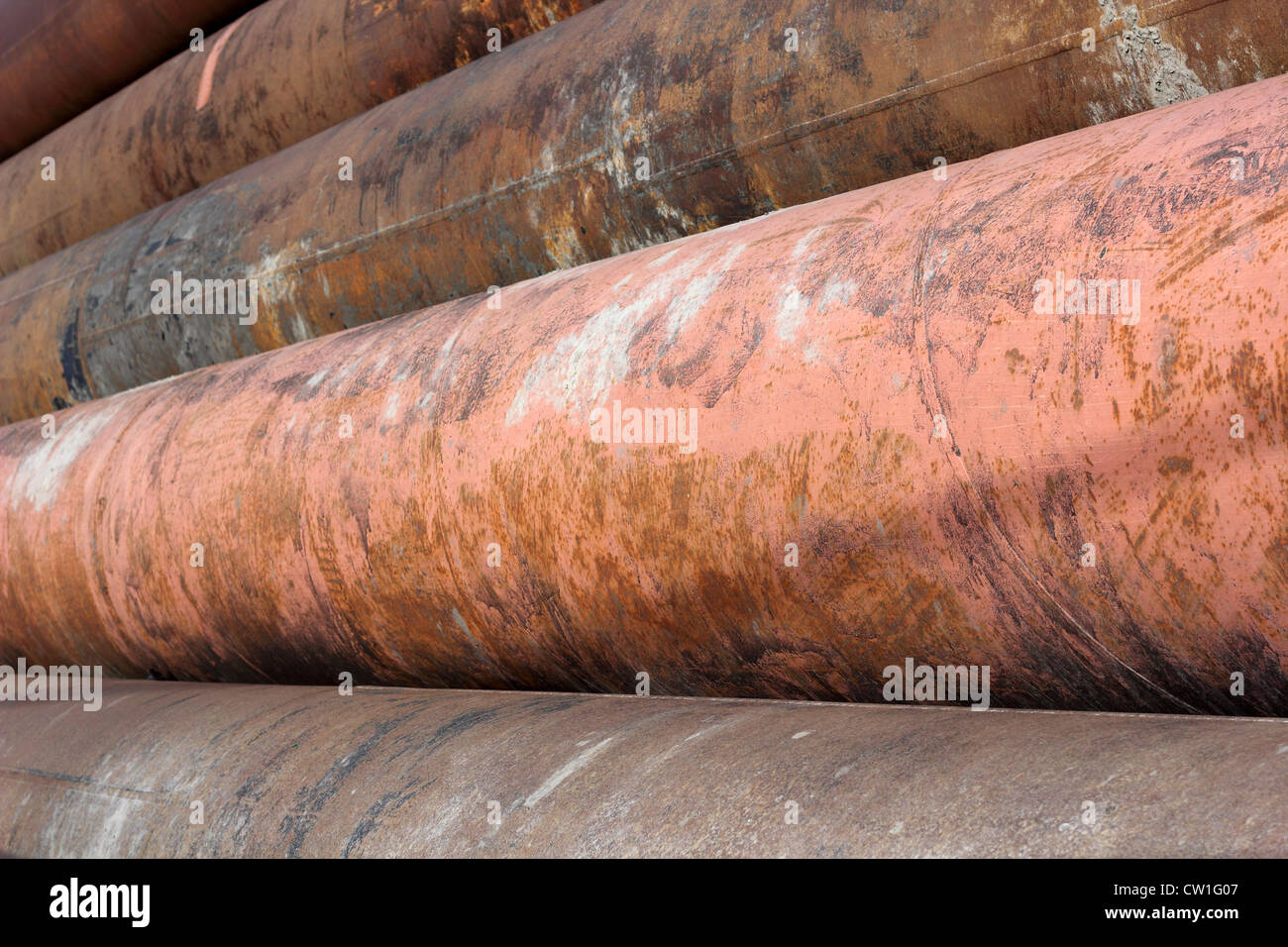 Group of old rusty metal pipes Stock Photo - Alamy