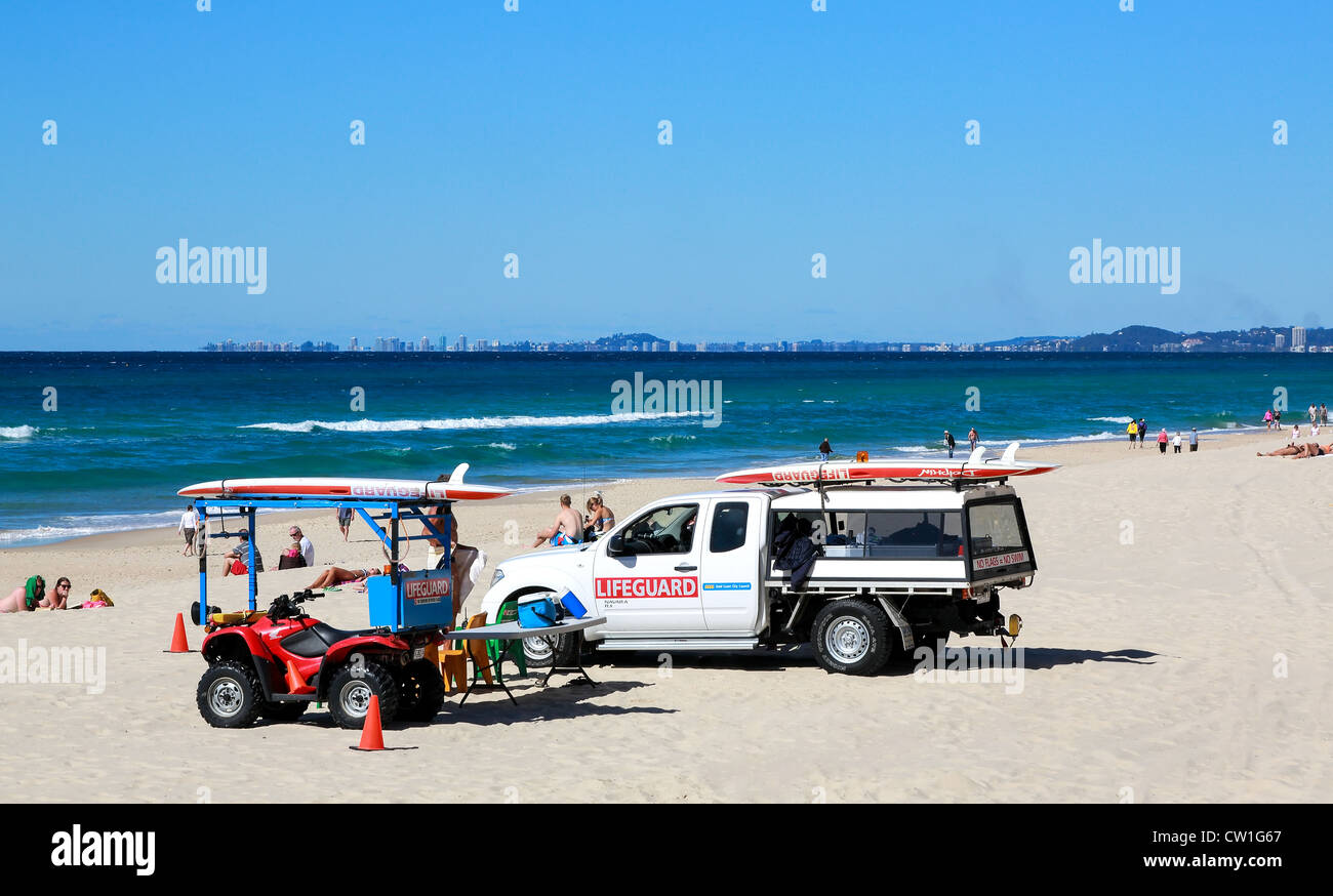 Lifeguard on beach patrol even in cold weather when the beach is ...