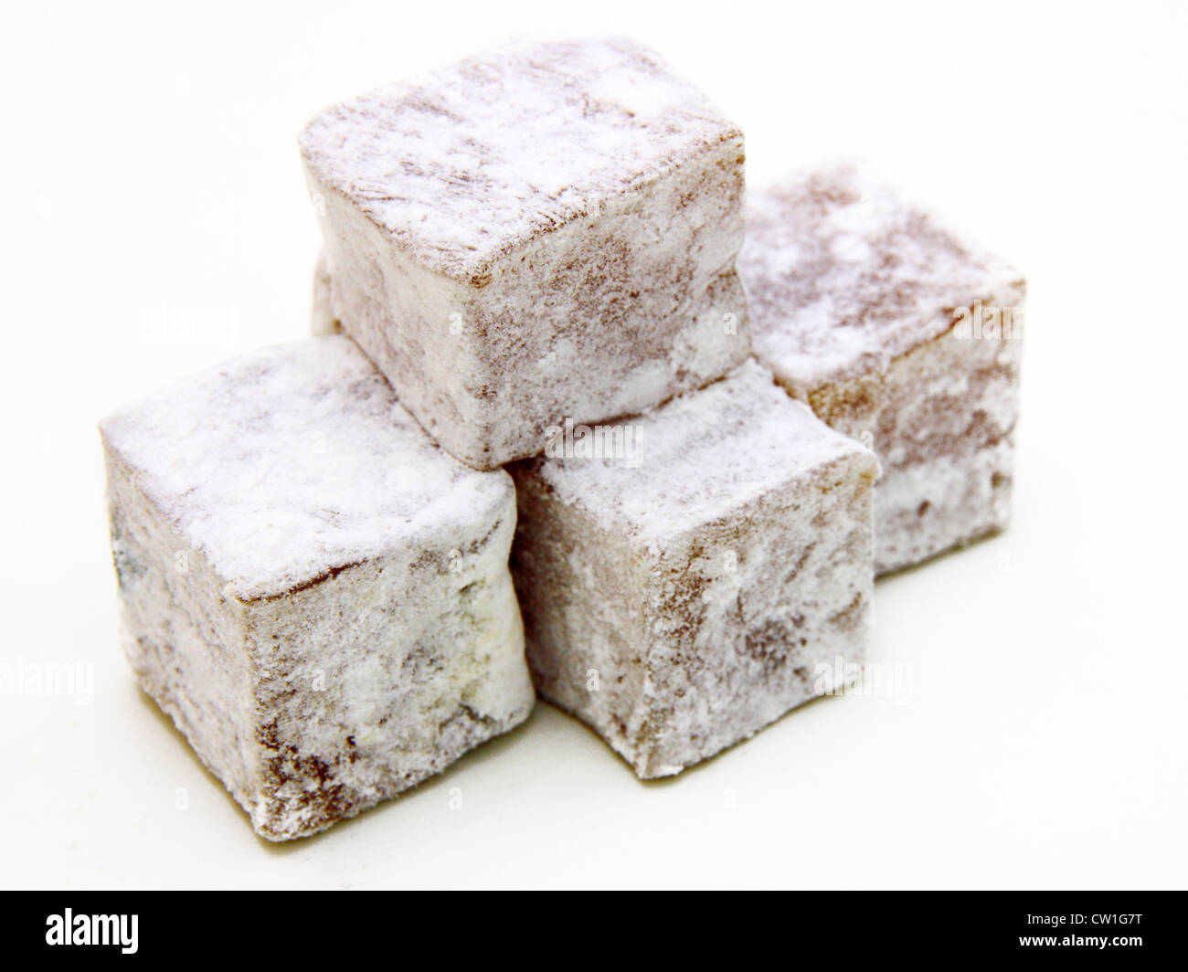 Turkish delight (lokum) confection on a white background Stock Photo ...