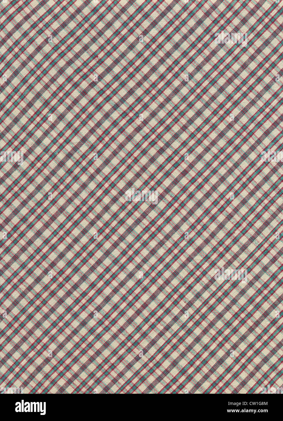 Red turquoise and white plaid gingham textile fabric background Stock ...