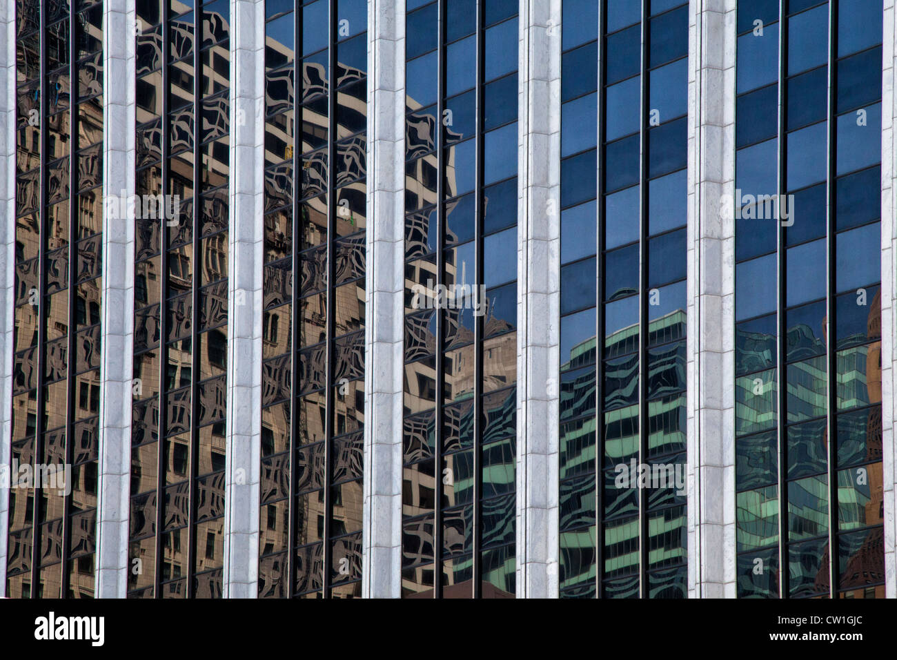chicago building window reflection Stock Photo - Alamy