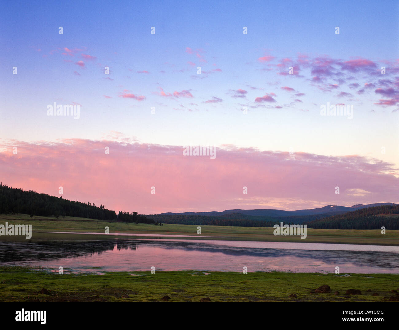 White Mountain Reservoir, White Mountains of Eastern Arizona. Sunrise ...