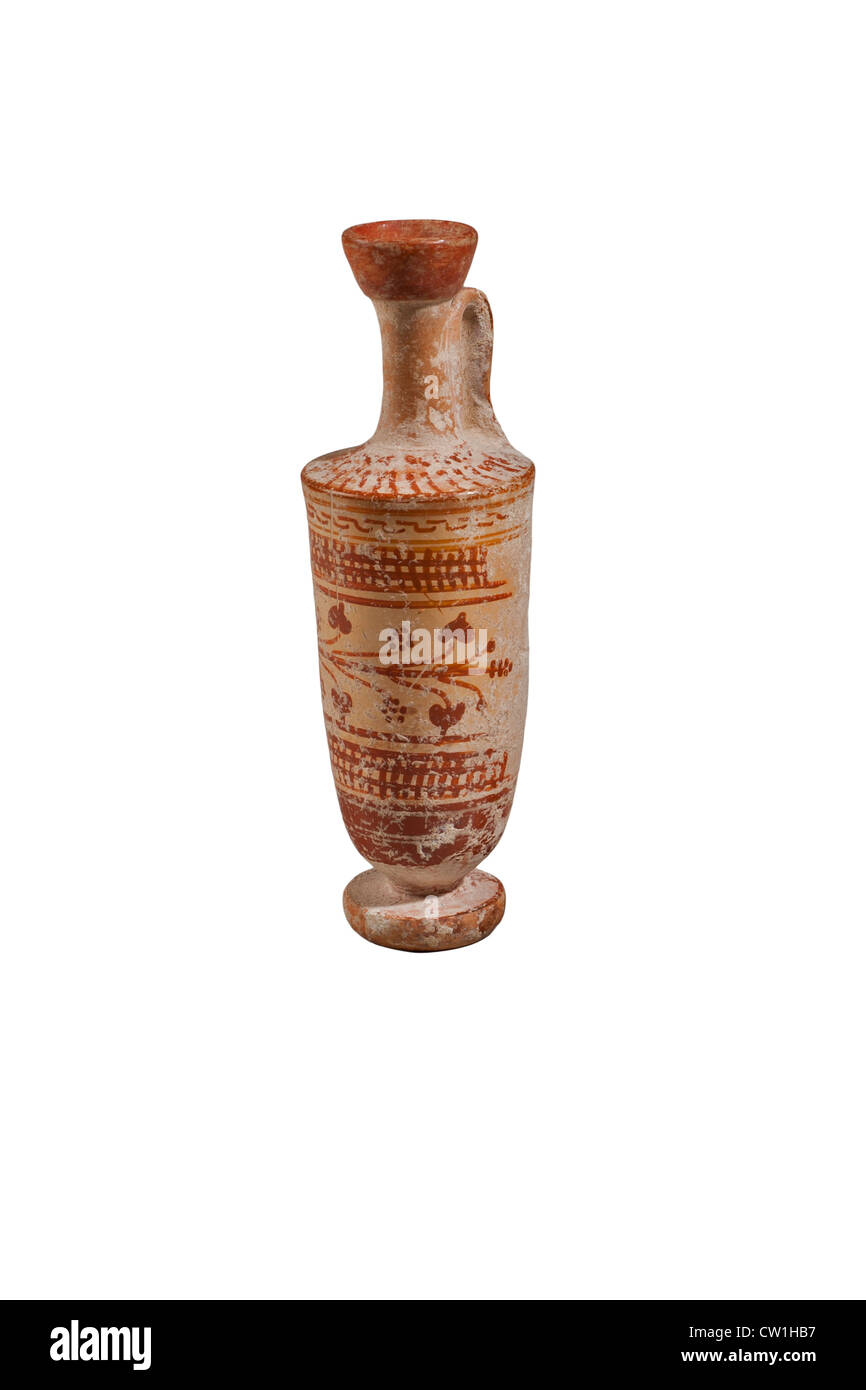 Lekythos style Greek terracotta oil jug 4th century BCE Stock Photo - Alamy