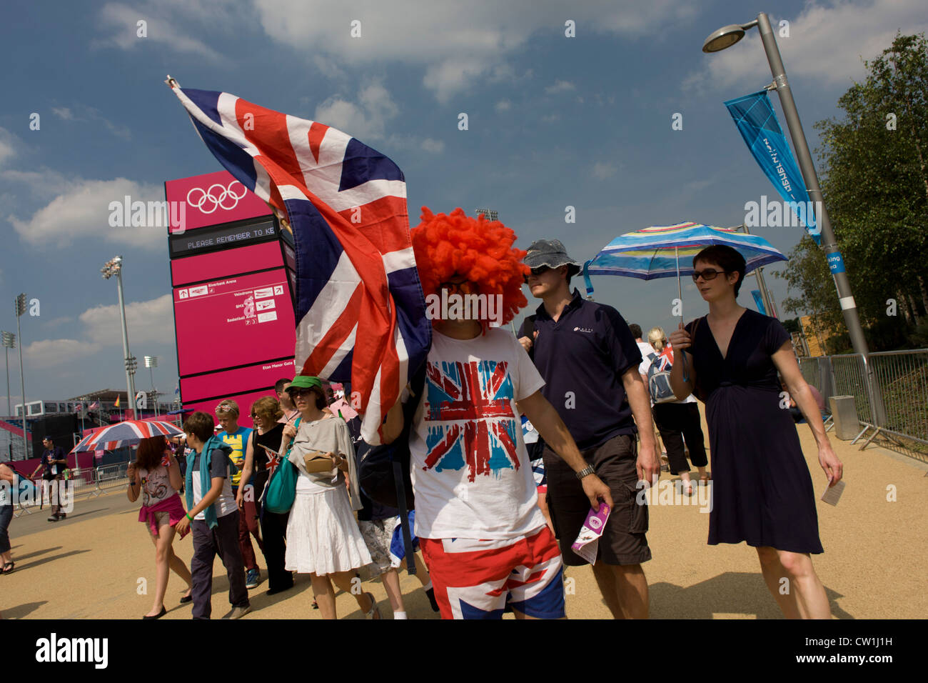 An eccentric Brit sports fan marches towards the Velodrome in the ...