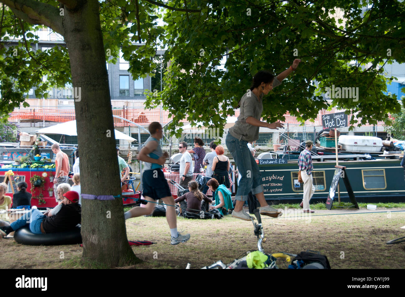 London Mile End Park floating market on the Regent's canal - practising ...