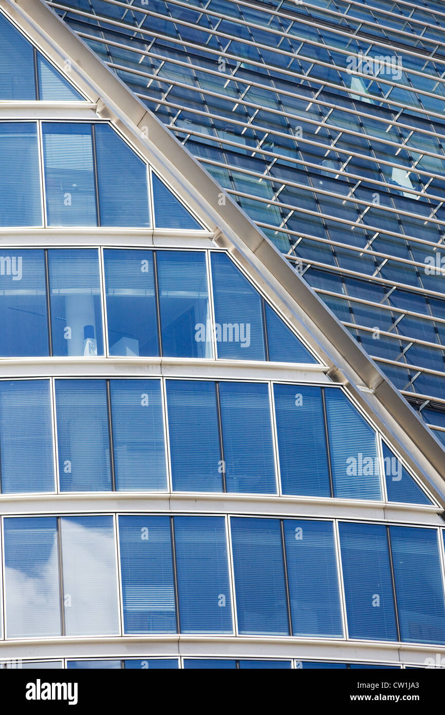 Office block glass windows Abstract London reflections Stock Photo - Alamy