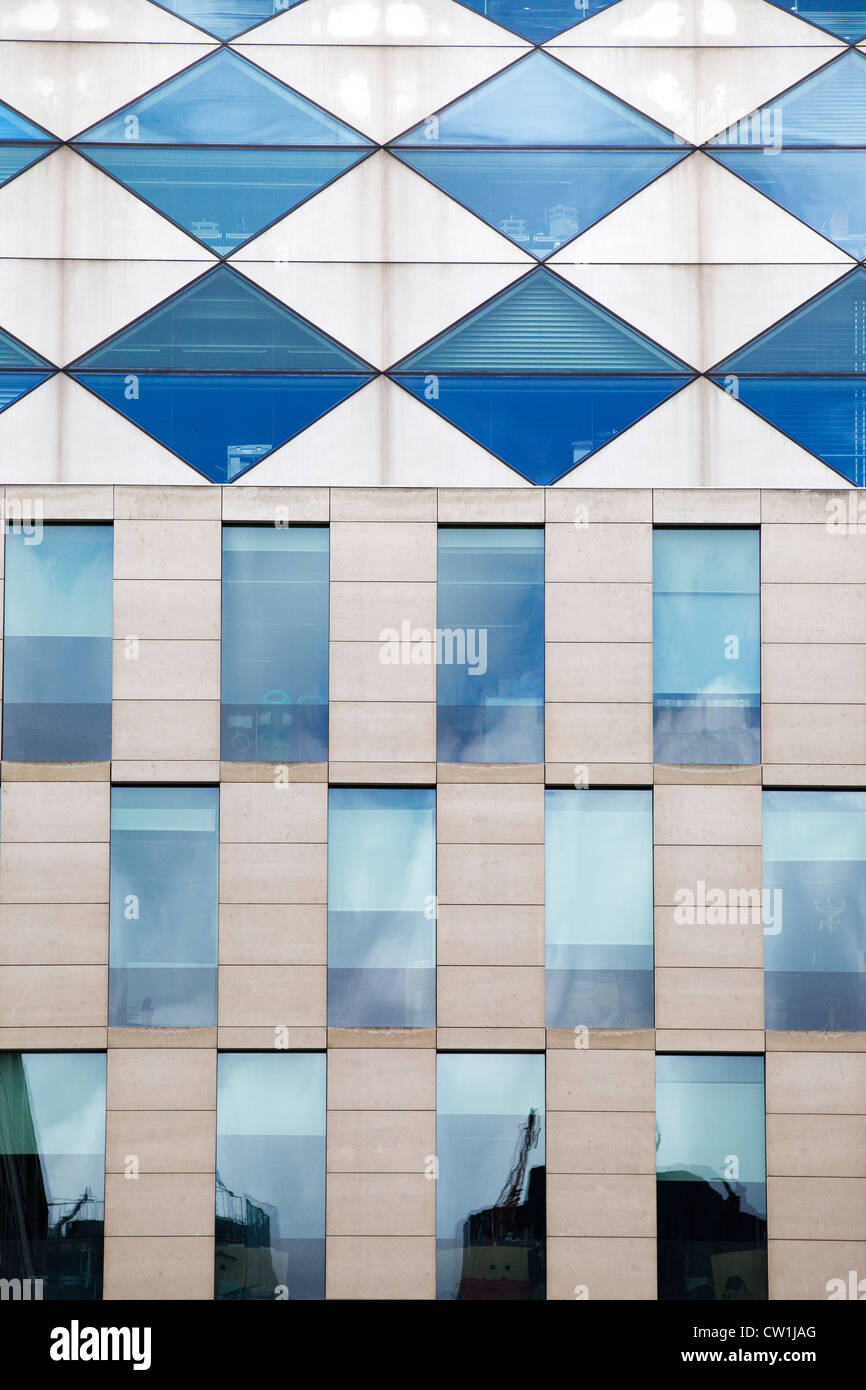 Office block glass windows Abstract London reflections Stock Photo - Alamy