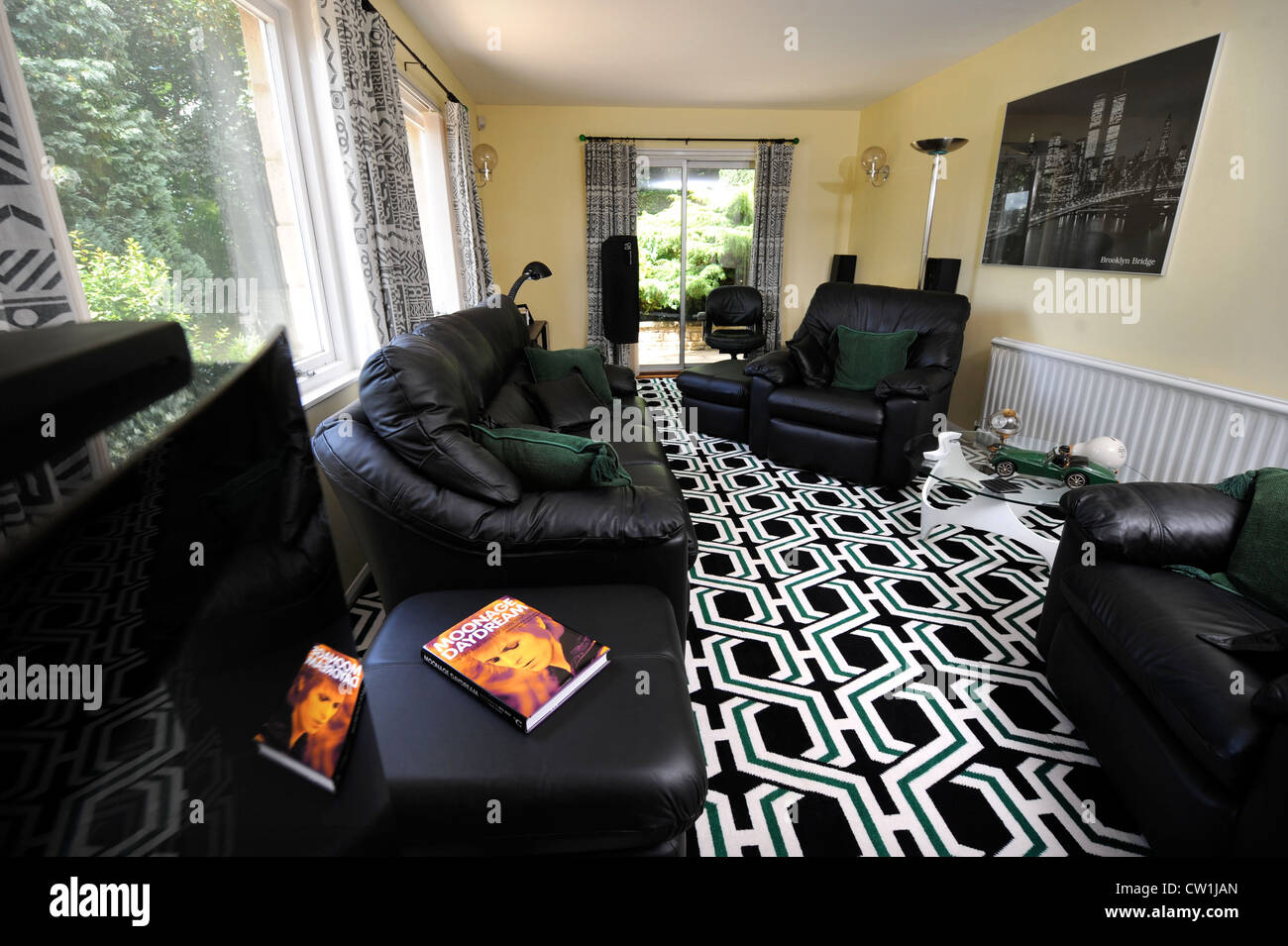 The living room in a 1970's style house which was featured in a 1975 ...