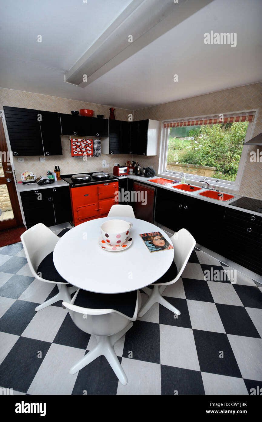 A kitchen diner in a 1970's style house which was featured in a 1975 ...