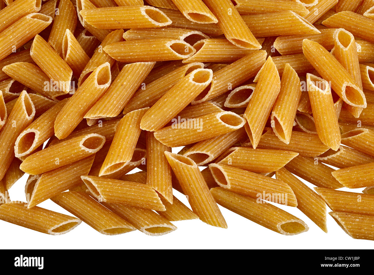 Raw bio whole grain pasta isolated on white background. DFF image Stock ...