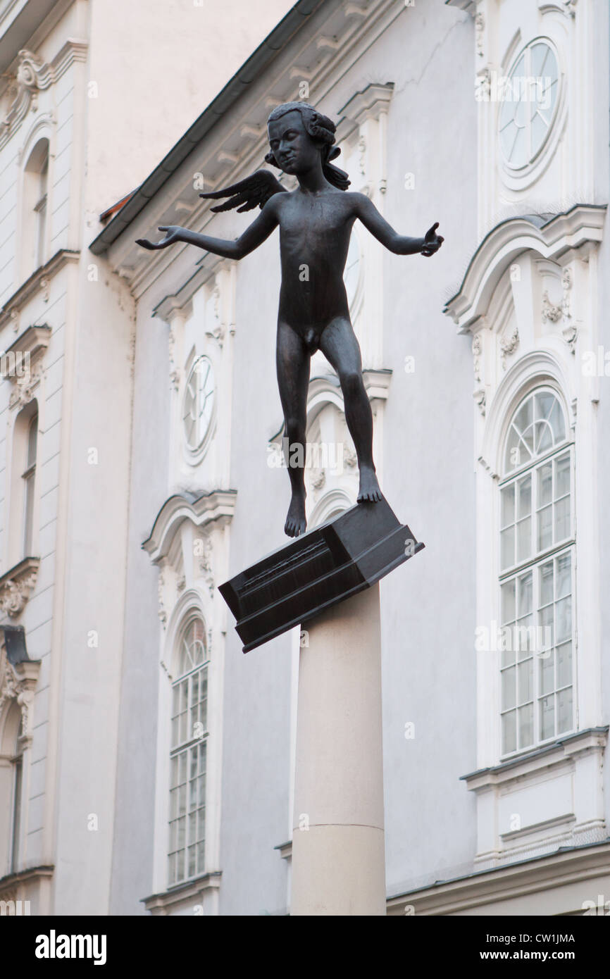 Bronze statue of Mozart in front of Reduta Theatre, Brno, Czech ...