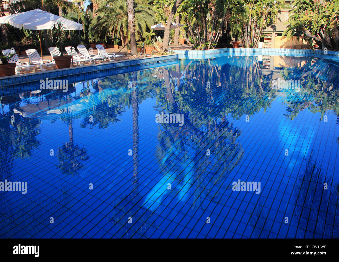 Outdoor swimming pool surrounded trees hi-res stock photography and ...