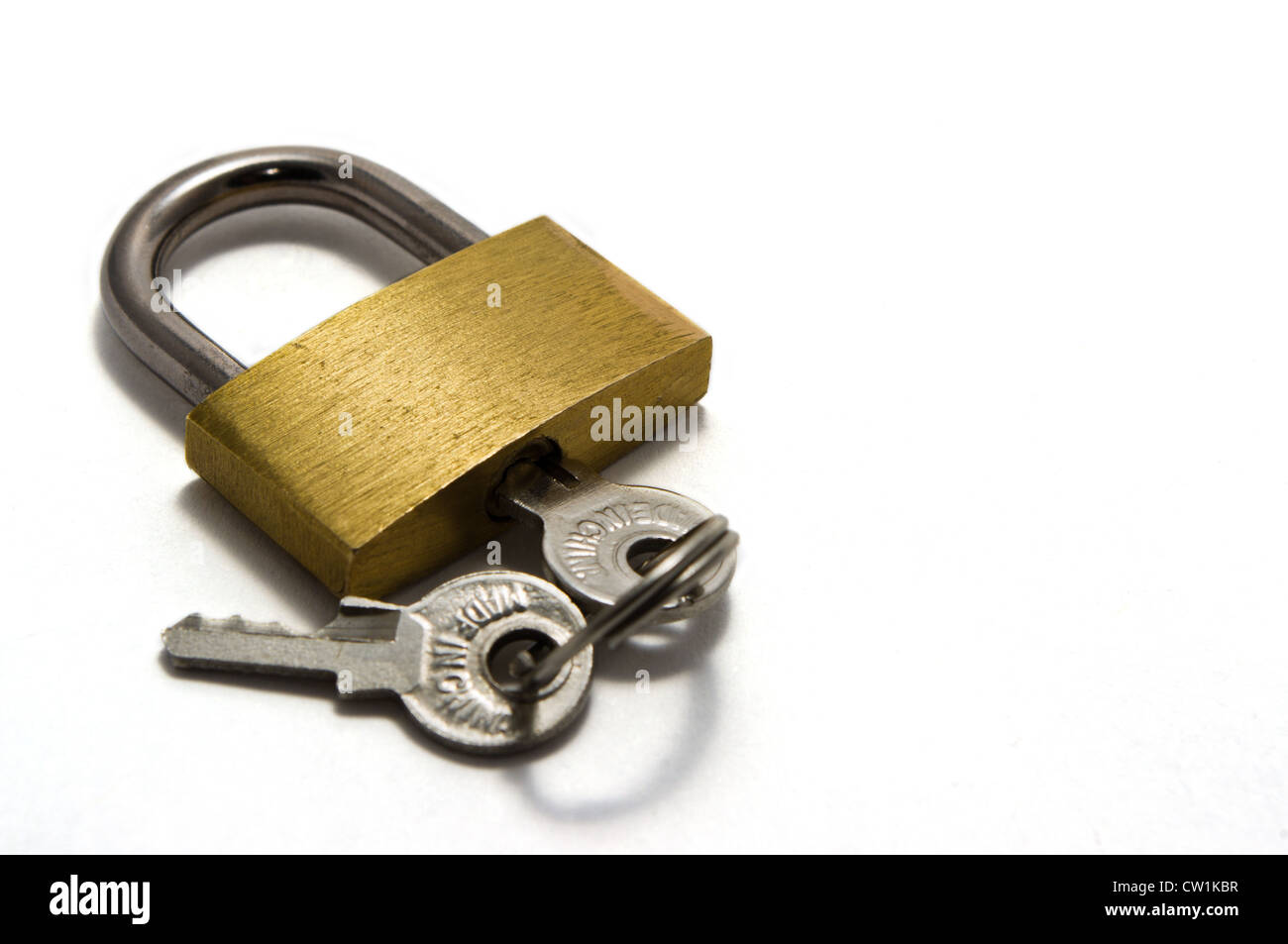 A padlock and keys isolated on a white background Stock Photo - Alamy