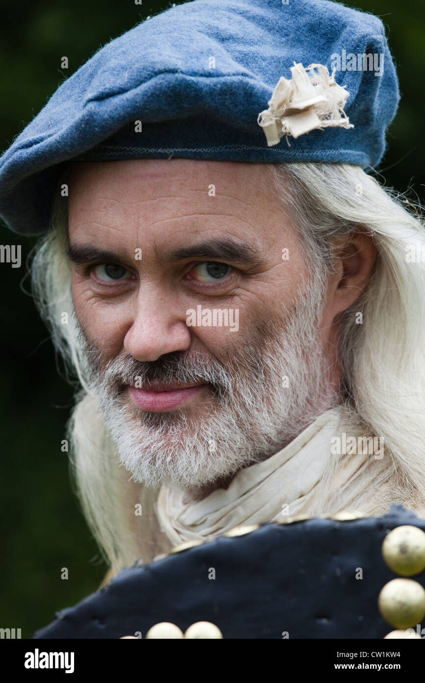 Alex Galbraith, a member of the Beowulf History Club, dressed in the ...