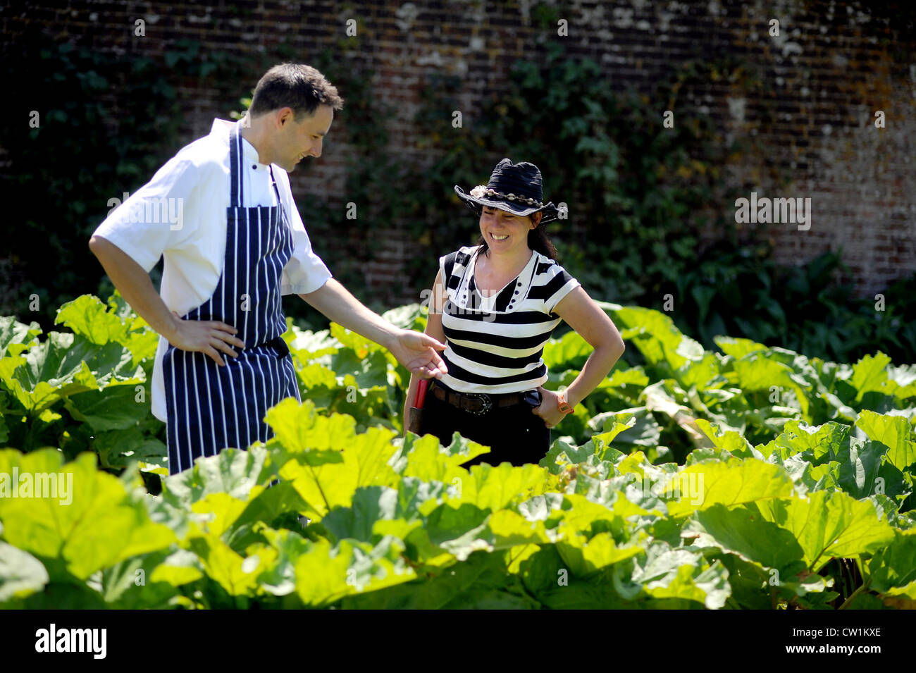 Whitney Hedges the head gardener with head chef Chris Moore amongst the ...