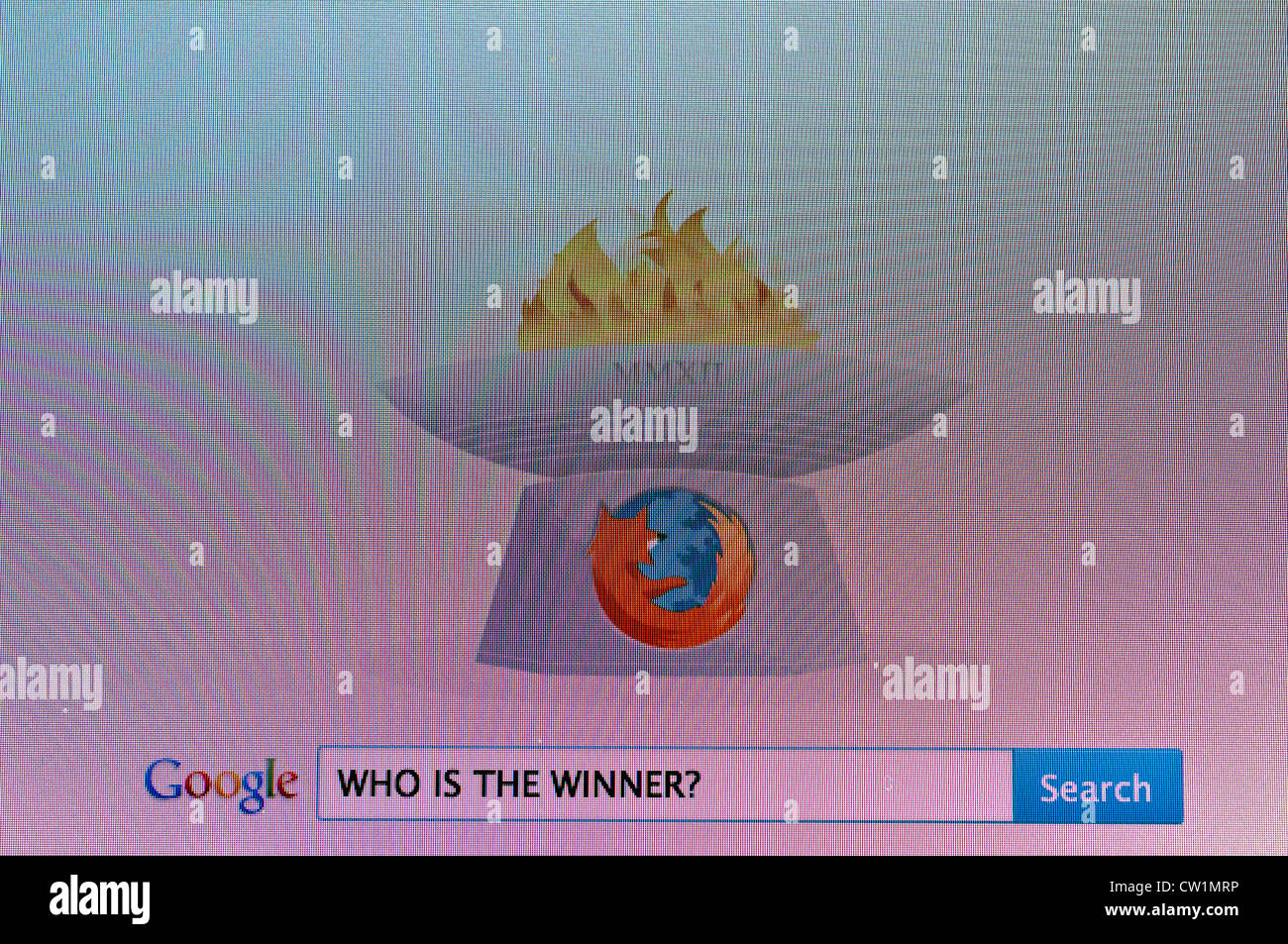 Computer screen with Google search 'Who is the Winner?' Stock Photo - Alamy