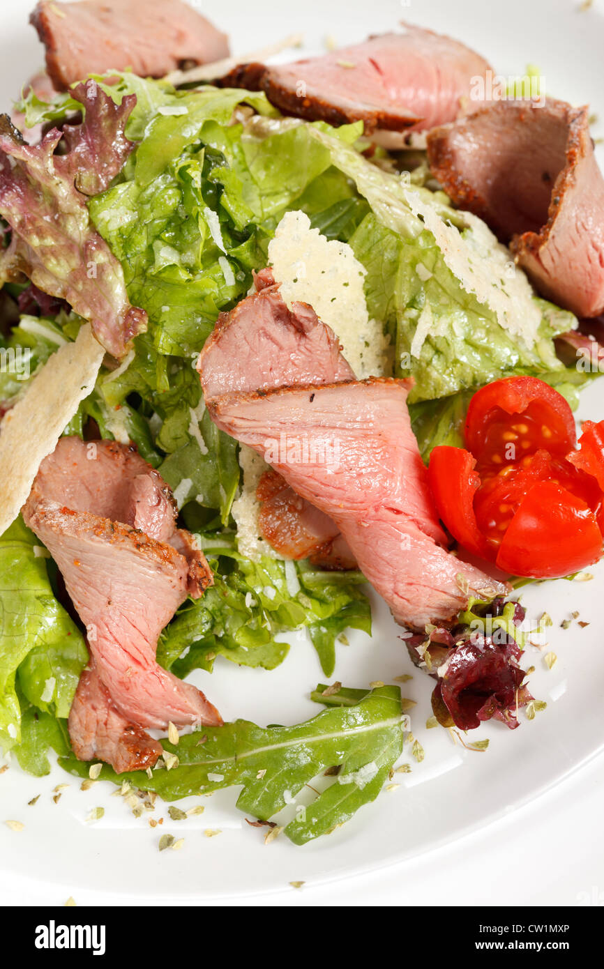 Salad with meat Stock Photo - Alamy