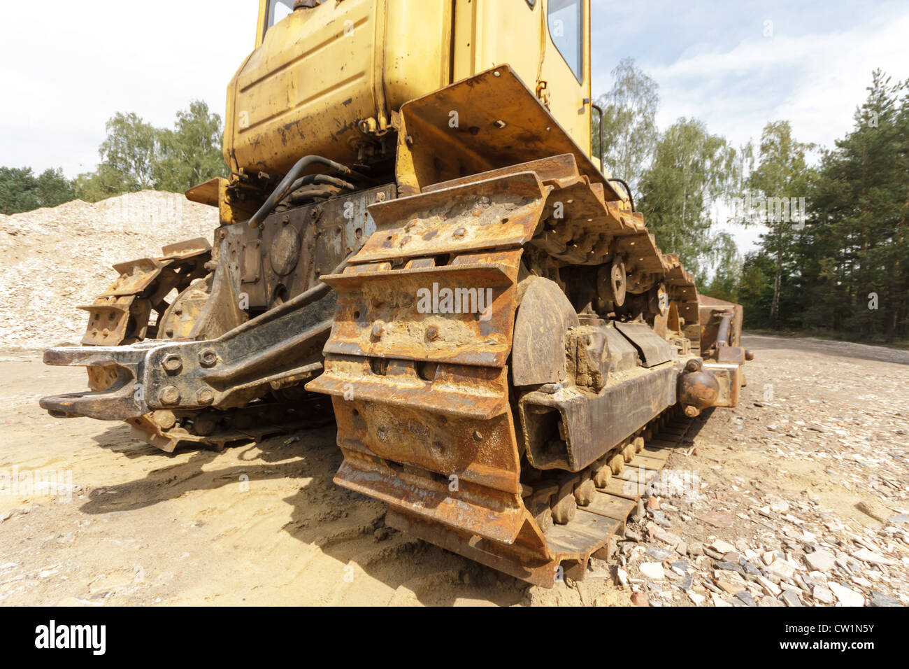 digger, heavy duty construction equipment parked at work site Stock ...