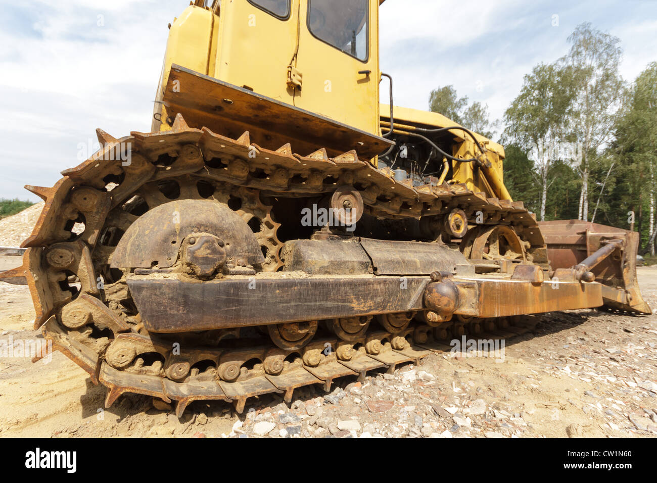 digger, heavy duty construction equipment parked at work site Stock ...