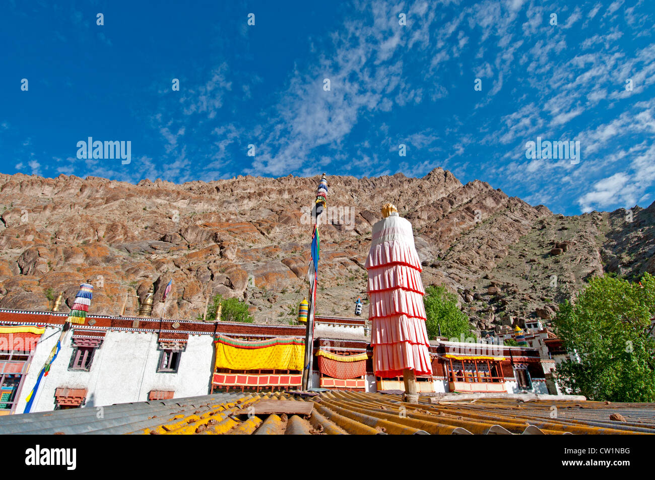 Buildings at Hemis Monastery in Ladakh, India with a traditional ...