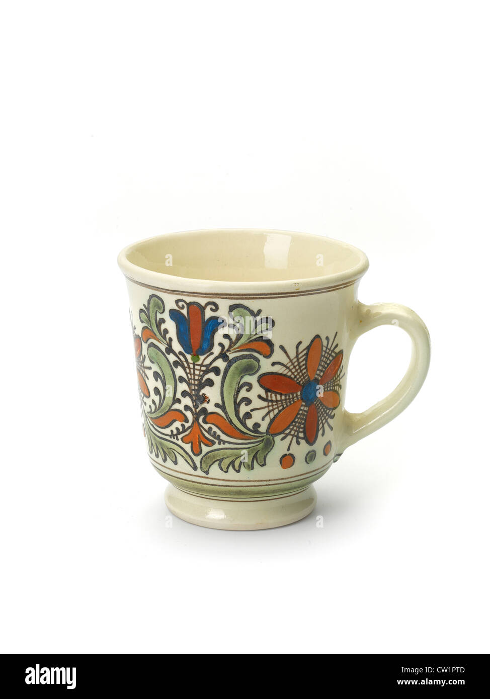 patterned white cup on white background Stock Photo - Alamy