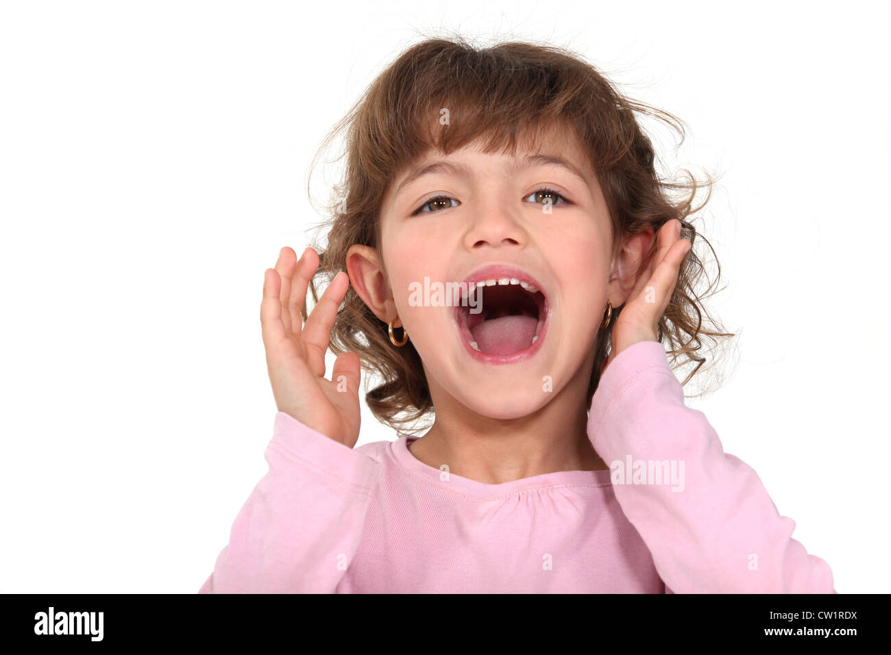Little girl shouting Stock Photo - Alamy