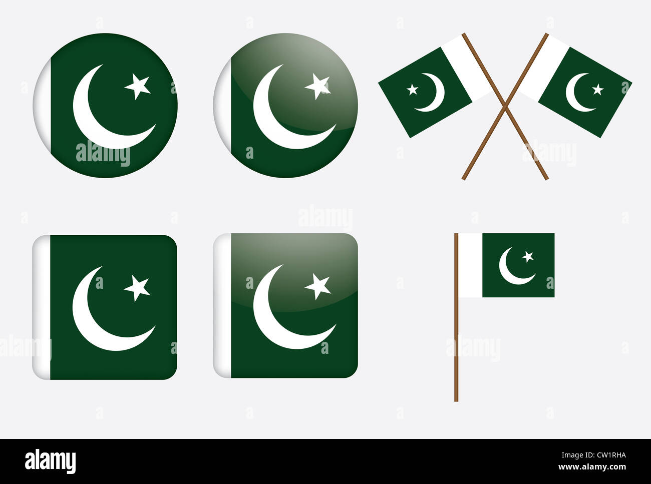 set of badges with flag of Pakistan illustration Stock Photo - Alamy
