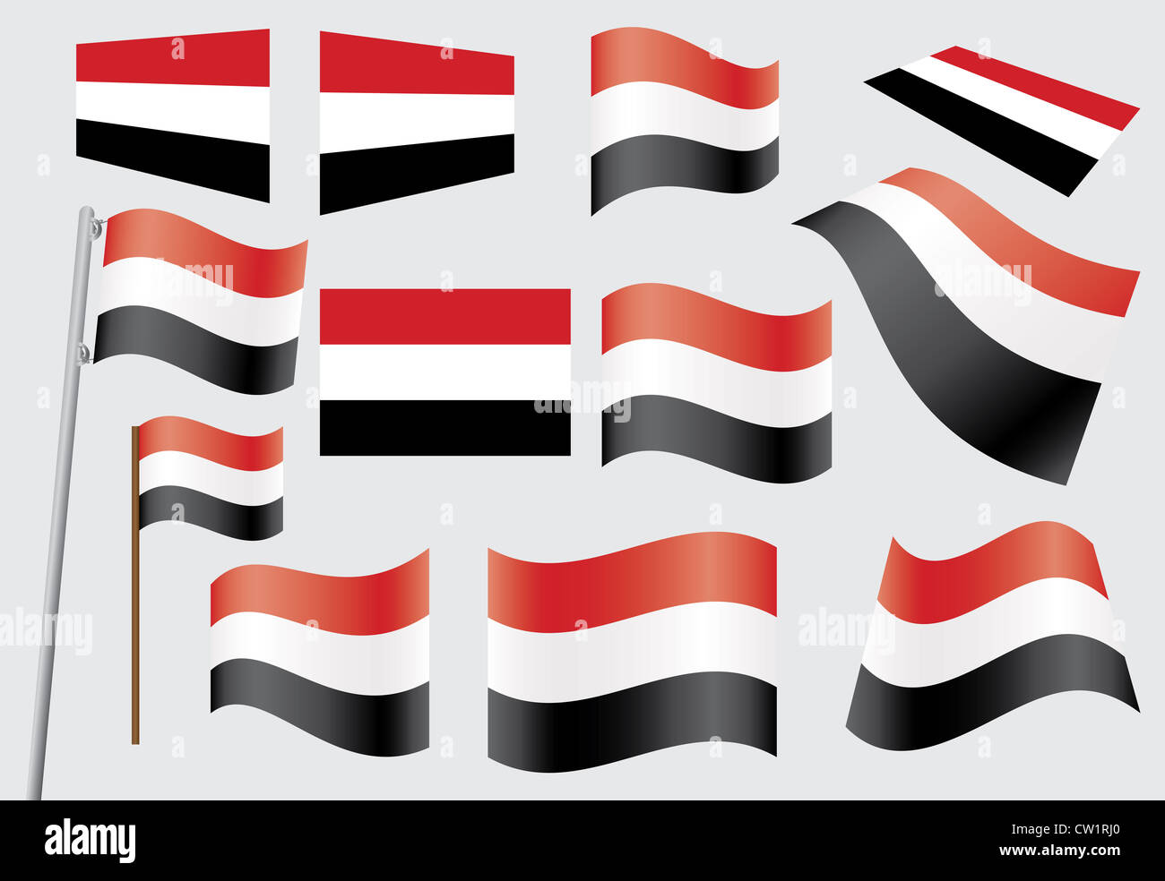 set of flags of Yemen illustration Stock Photo - Alamy