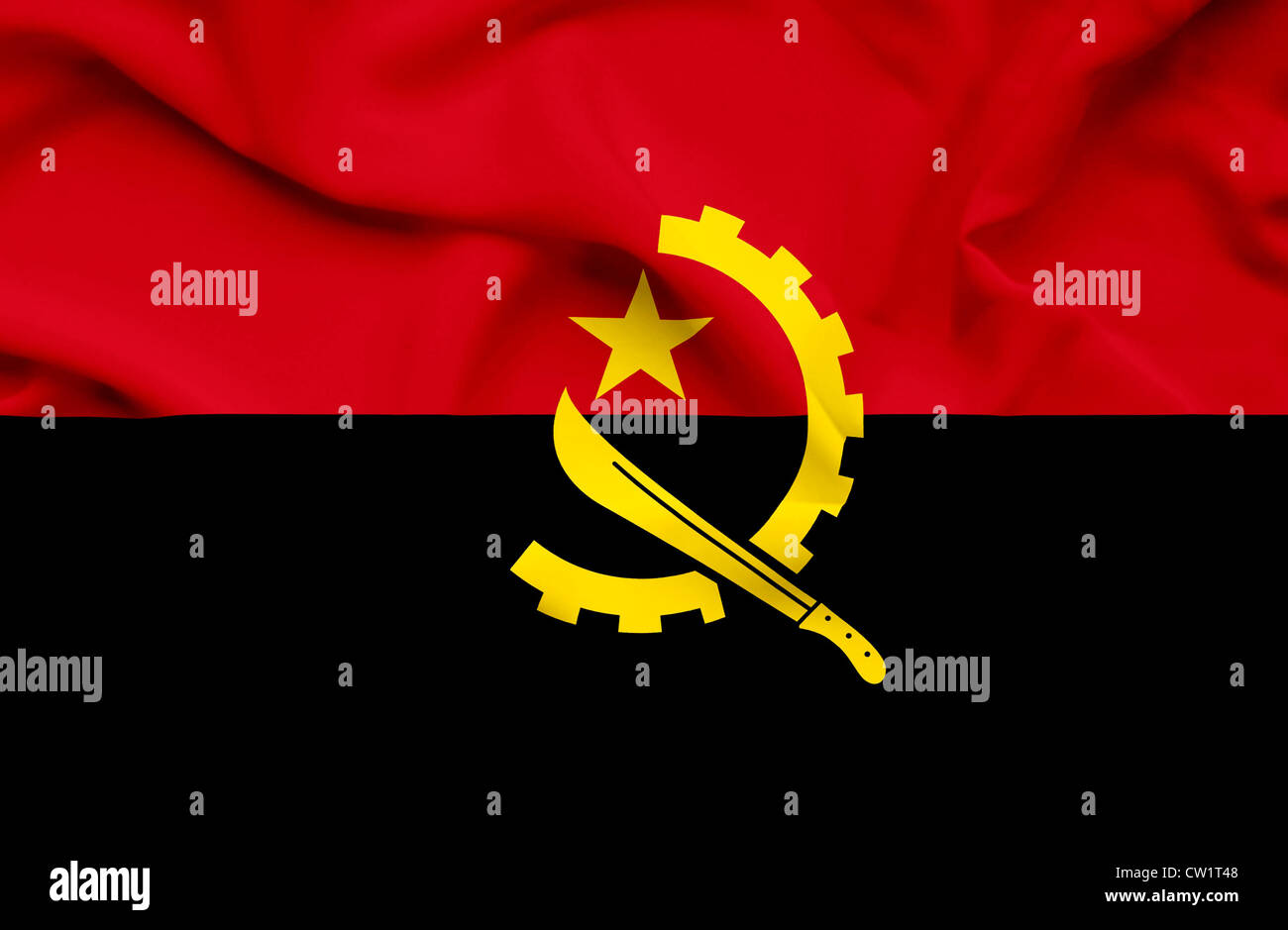 Angola waving flag Stock Photo - Alamy