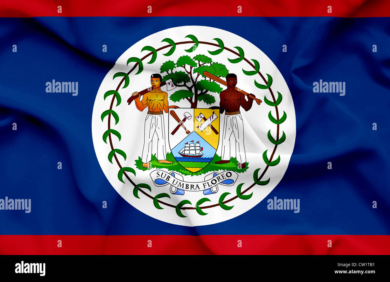 Belize waving flag Stock Photo - Alamy
