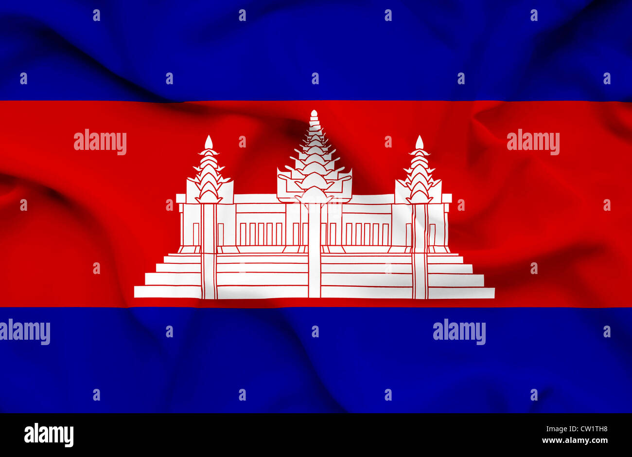 Cambodia waving flag Stock Photo - Alamy
