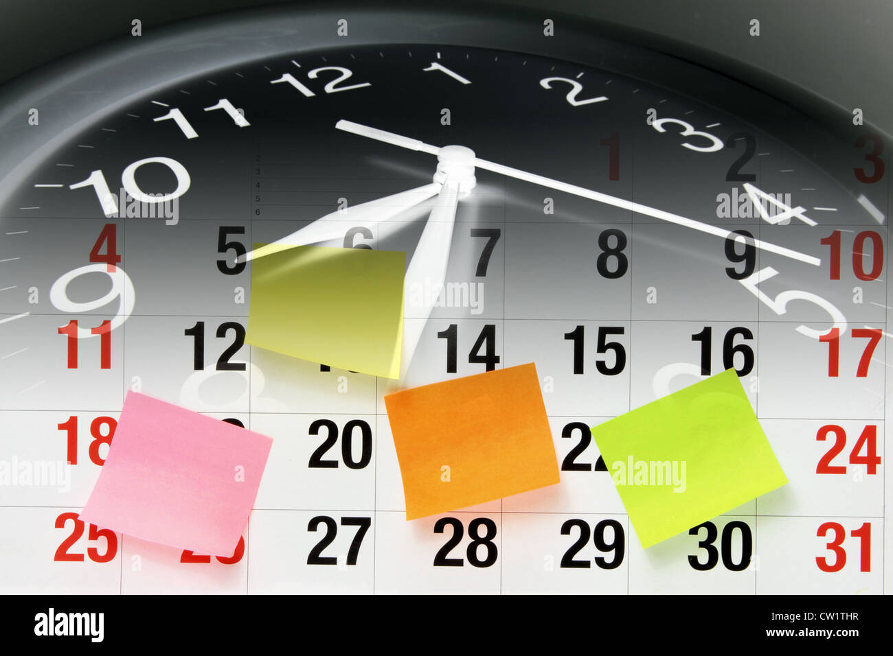 Clock and Calendar Stock Photo - Alamy