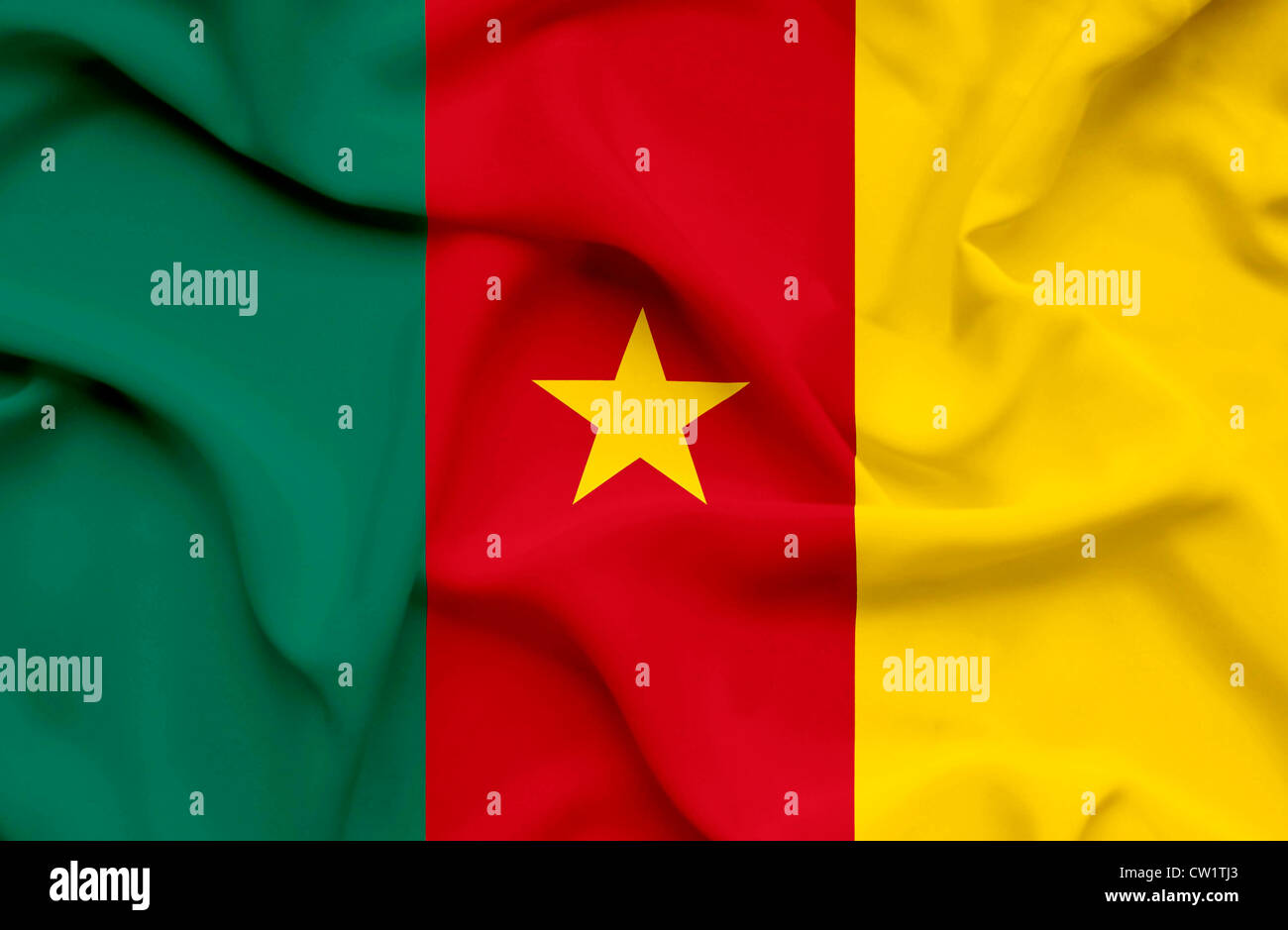 Cameroon waving flag Stock Photo - Alamy