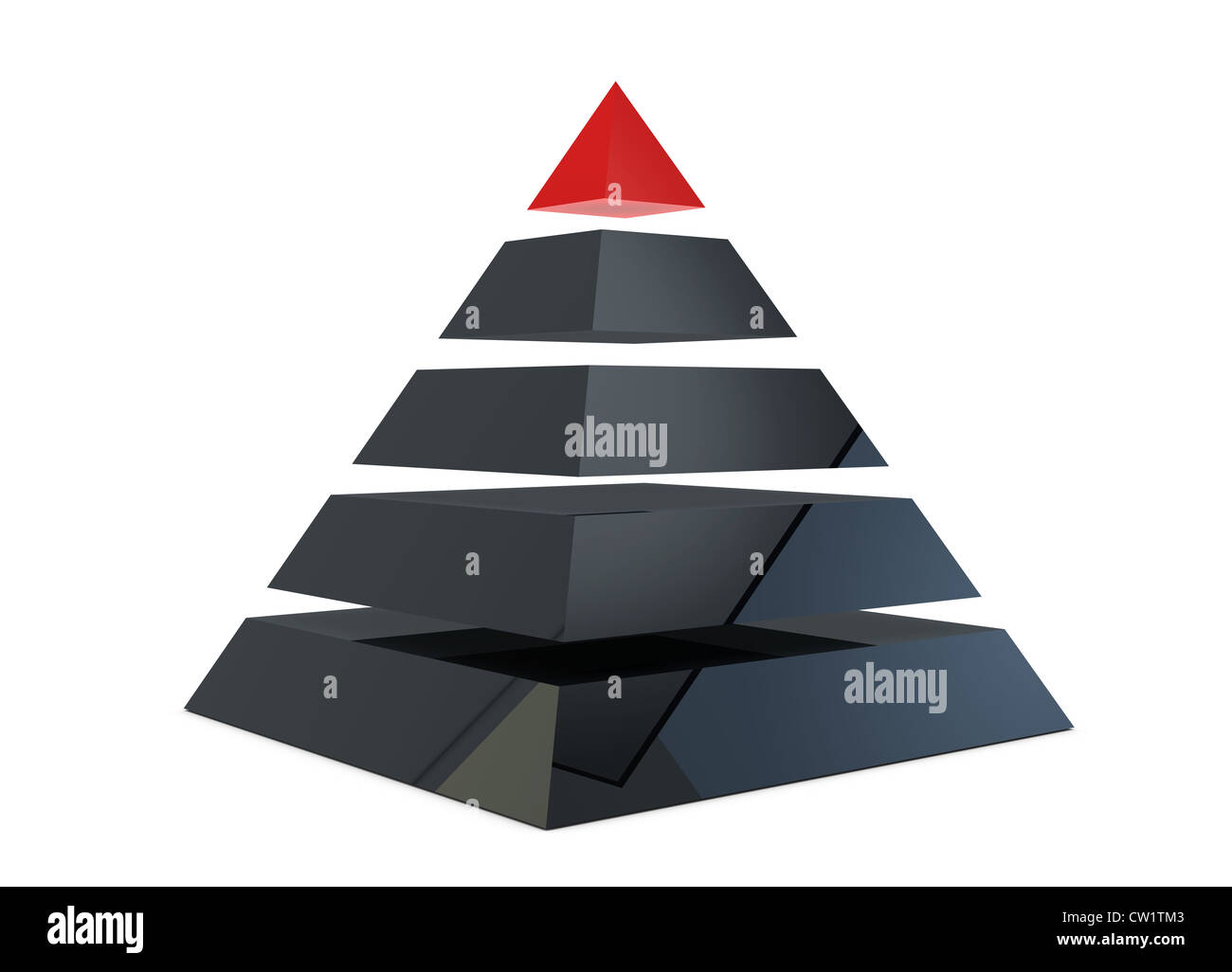 Illustration of a pyramid with five levels Stock Photo - Alamy