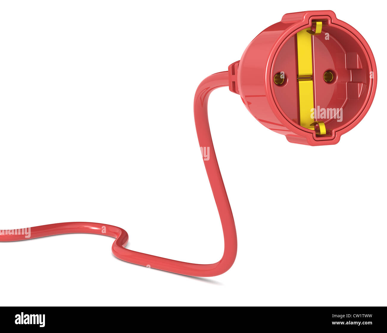 Power Cable with Plug Outlet. Female, Euro and Red Stock Photo - Alamy