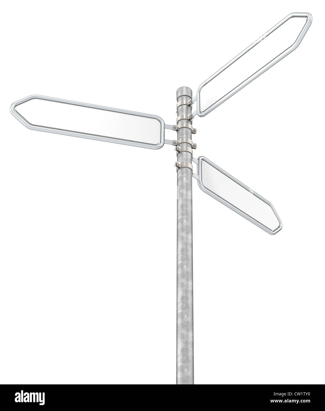 Blank three way sign post hi-res stock photography and images - Alamy