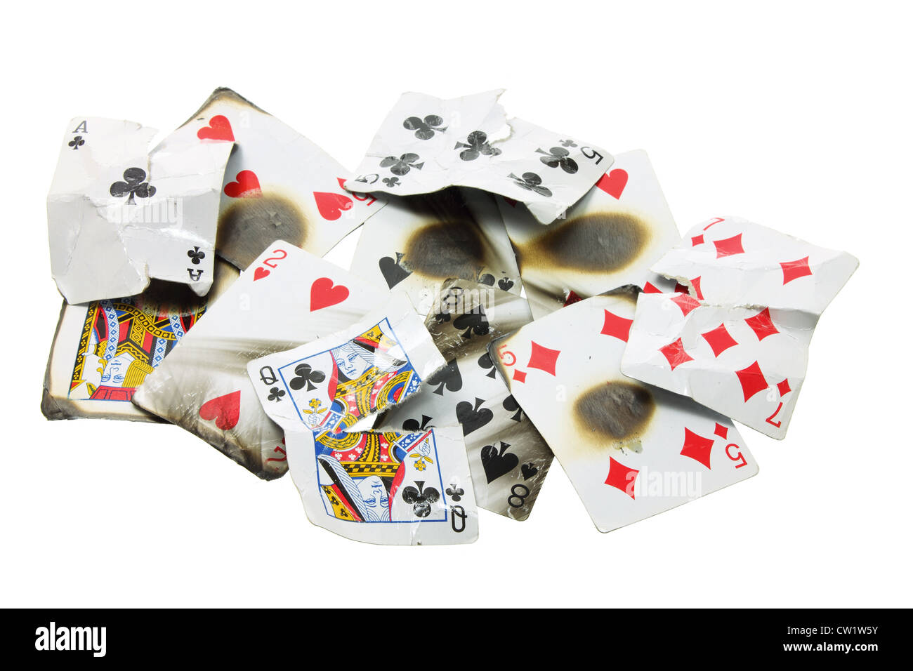 Burnt Playing Cards Stock Photo - Alamy