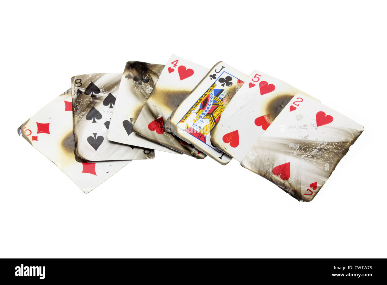 Burnt Playing Cards Stock Photo - Alamy