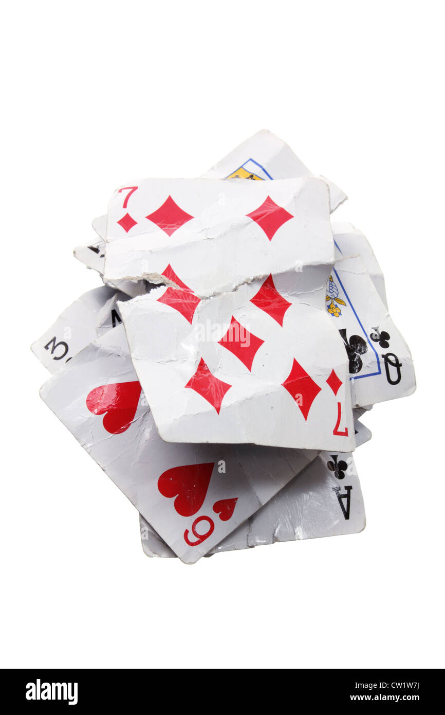 Crumpled Playing Cards Stock Photo - Alamy
